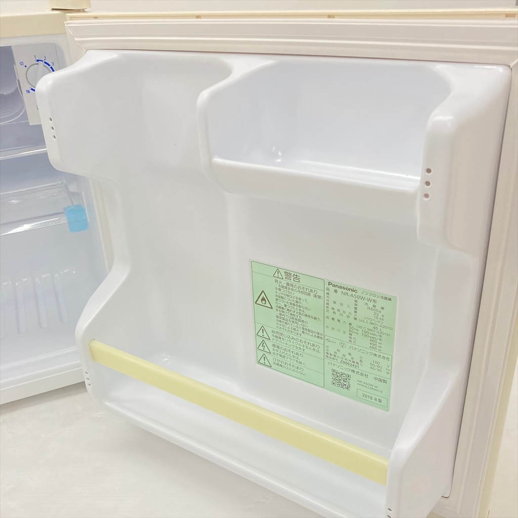 中古 45L 1ドア冷蔵庫 NR-A50W-W コンパクトキューブタイプ オフホワイト 2018年製 3ヶ月保証付き