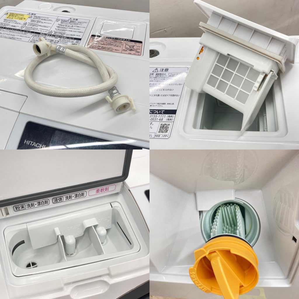 中古近郊送料格安 洗濯10.0kg 乾燥6.0kg ビックドラム 日立 BD-SG100BL 2018年製造 風アイロン 6ヶ月保証付き