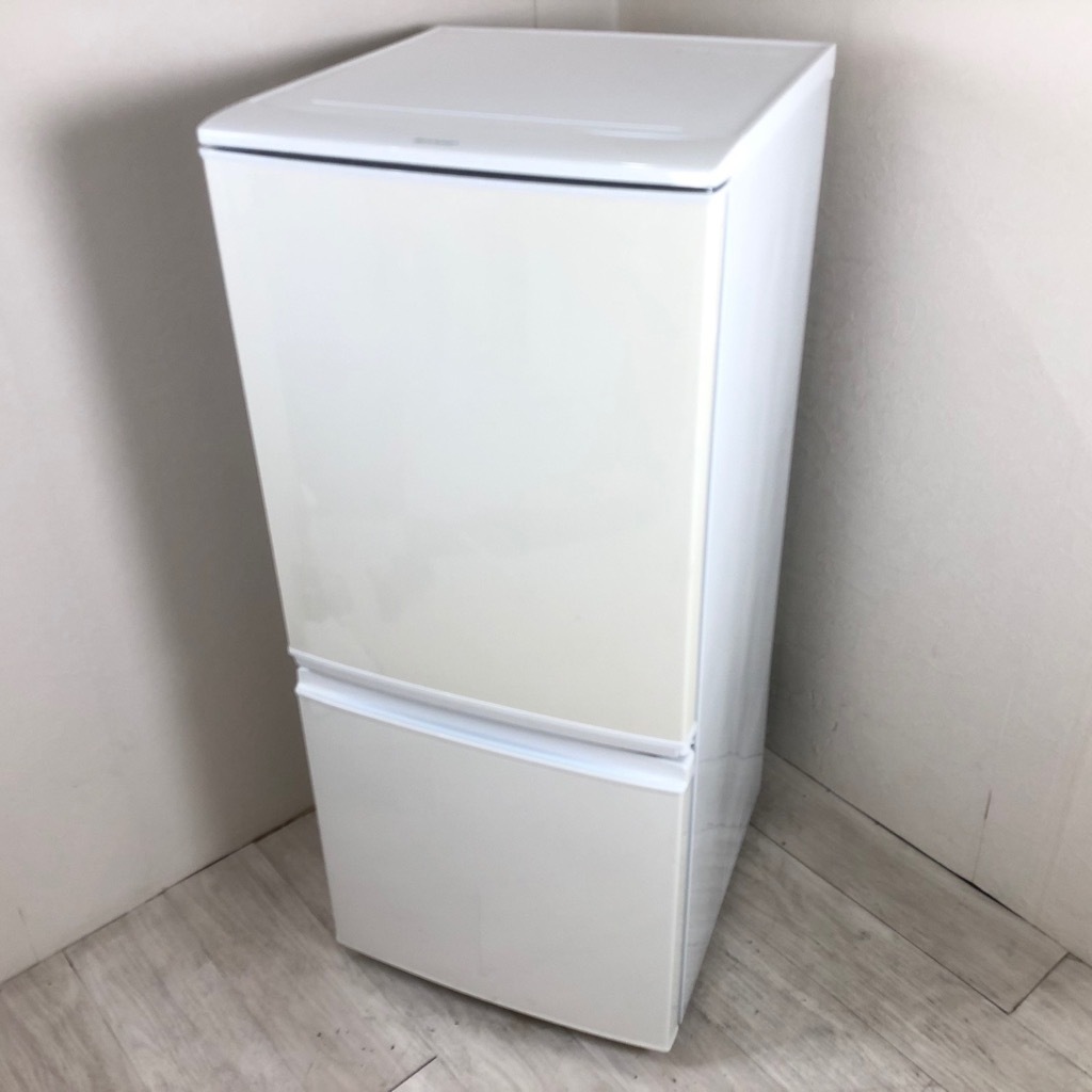 中古 137L 2ドア冷蔵庫 つけかえどっちもドア シャープ SJ-14Y-W 自動霜取ファン式 2013年製造 6ヶ月保証付き