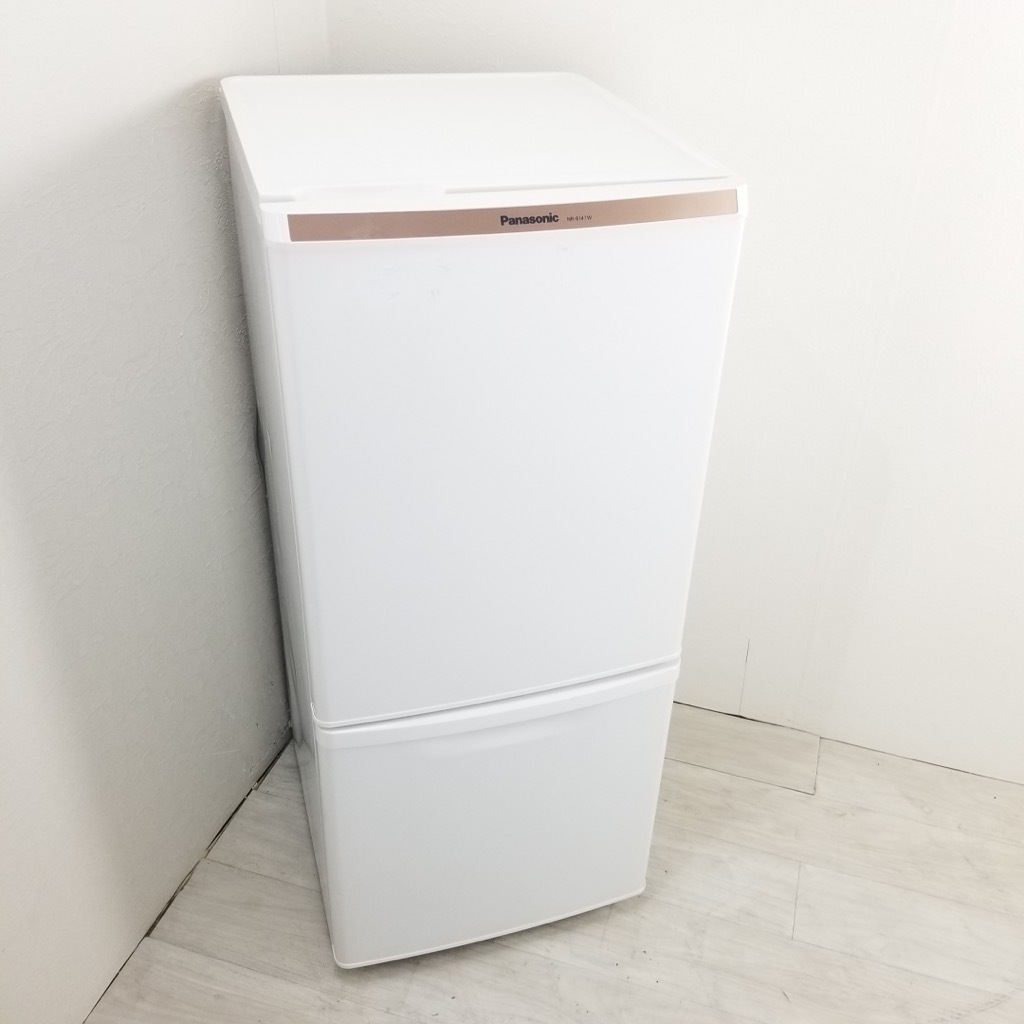 中古 2ドア冷蔵庫 自動霜取りファン式 138L パナソニック NR-B147W-W 2015年製 ホワイト 一人暮らし 単身用 6ヶ月保証付き
