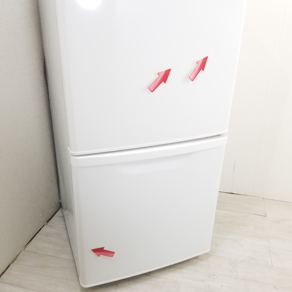 中古 2ドア冷蔵庫 自動霜取りファン式 138L パナソニック NR-B147W-W 2015年製 ホワイト 一人暮らし 単身用 6ヶ月保証付き