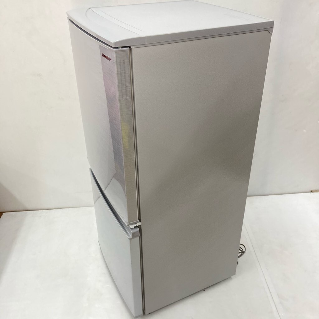 中古 137L つけかえどっちもドア 2ドア冷蔵庫 シャープ SJ-D14E-S 2019年製 シルバー 6ヶ月保証付き