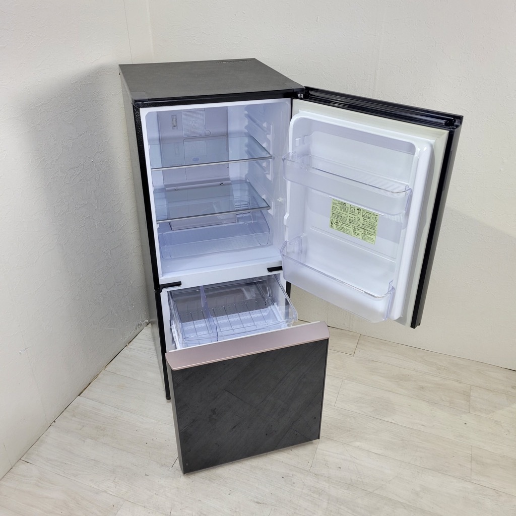 中古 137L ガラスドア 2ドア冷蔵庫 シャープ 2019年製 つけかえどっちもドア 自動霜取りファン式 6ヶ月保証付き【型番掲載商品】