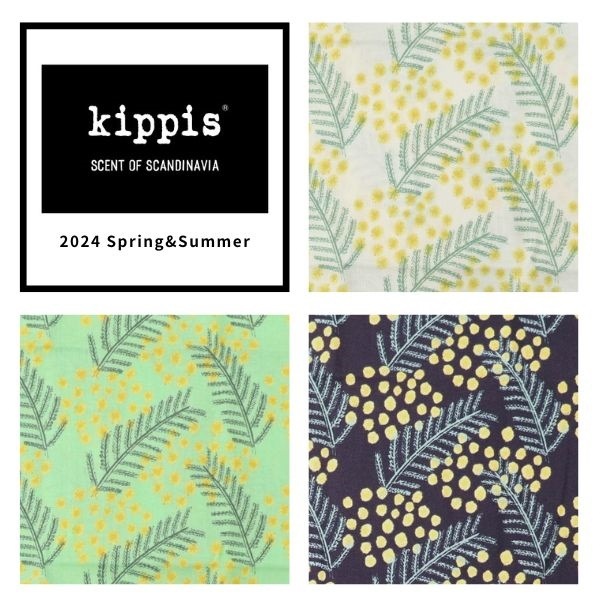 生地 Kippis シーチング Mimosa ミモザ柄 【50cmカットクロス】 KPSK-80 | 手芸センタードリーム公式通販サイト