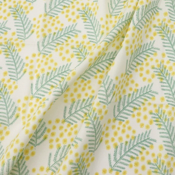 生地 Kippis シーチング Mimosa ミモザ柄 【50cmカットクロス】 KPSK-80 | 手芸センタードリーム公式通販サイト