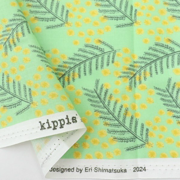 生地 Kippis シーチング Mimosa ミモザ柄 【50cmカットクロス】 KPSK-80 | 手芸センタードリーム公式通販サイト