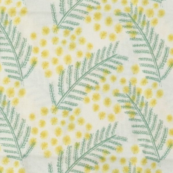 生地 Kippis シーチング Mimosa ミモザ柄 【50cmカットクロス】 KPSK-80 | 手芸センタードリーム公式通販サイト