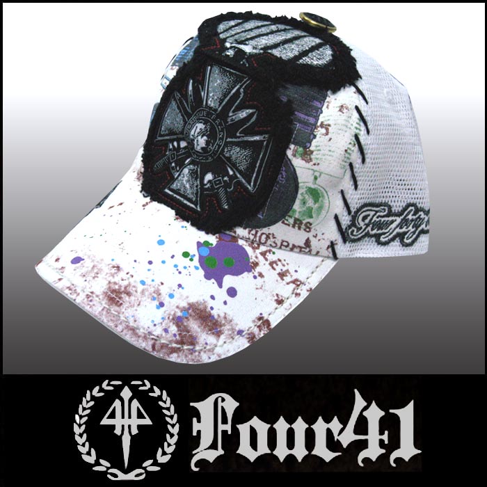 4.41 Four Forty One CAP フォーフォーティーワン キャップ ホワイト ワッペン 16 アメカジ セレブ セレカジ ...