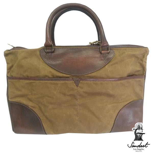 SANDAST Los Angeles サンダスト ロサンゼルス キャンバス レザー バッグ YORK BROWN＆CANVAS Bag ...