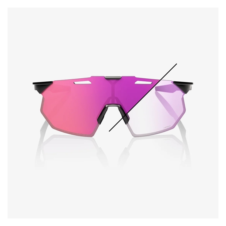 100% ワンハンドレッド HYPERCRAFT SQ Gloss Black/Puple Mirror Photochromic Lens ...