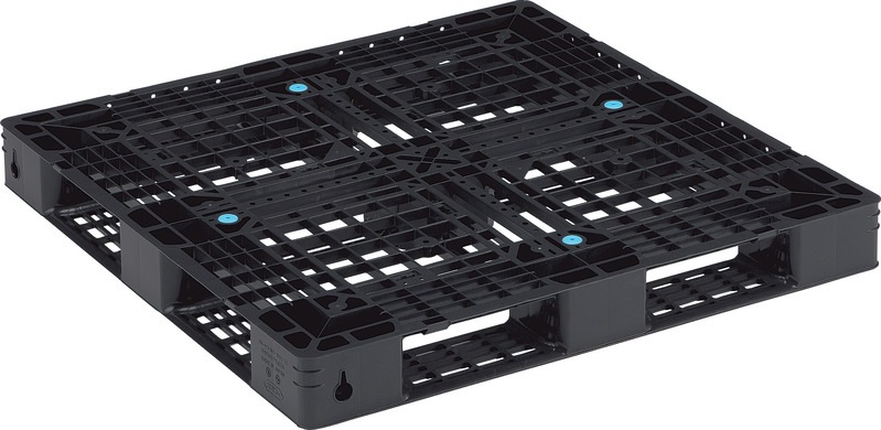 三甲 パレットD4-1111-11 再生ブラック 重量7.1kg リサイクルPP ハンドリフト使用可 4方向差片面使用型｜【物流マルシェ】