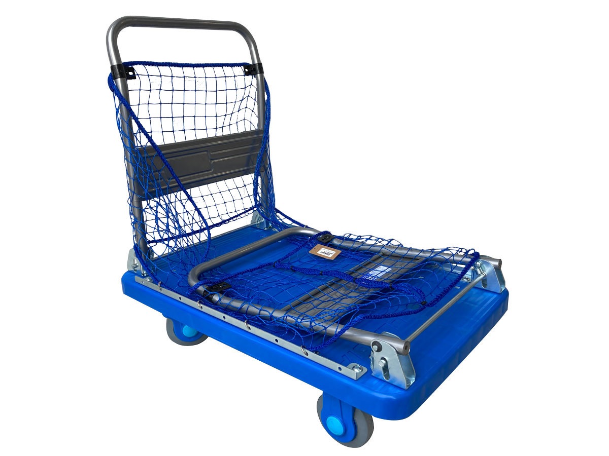 カナツー PLA300-DX-D（防護ネット付き） 樹脂製両袖ハンドル折りたたみ台車 静音台車 | カナツー,手押し台車,ハンドル折りたたみ台車,樹脂製（プラスチック）台車 | 物流機器が何で ...