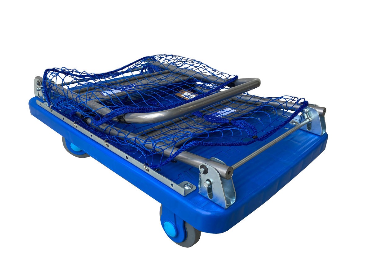 カナツー PLA300-DX-D（防護ネット付き） 樹脂製両袖ハンドル折りたたみ台車 静音台車 | カナツー,手押し台車,ハンドル折りたたみ台車,樹脂製（プラスチック）台車 | 物流機器が何で ...