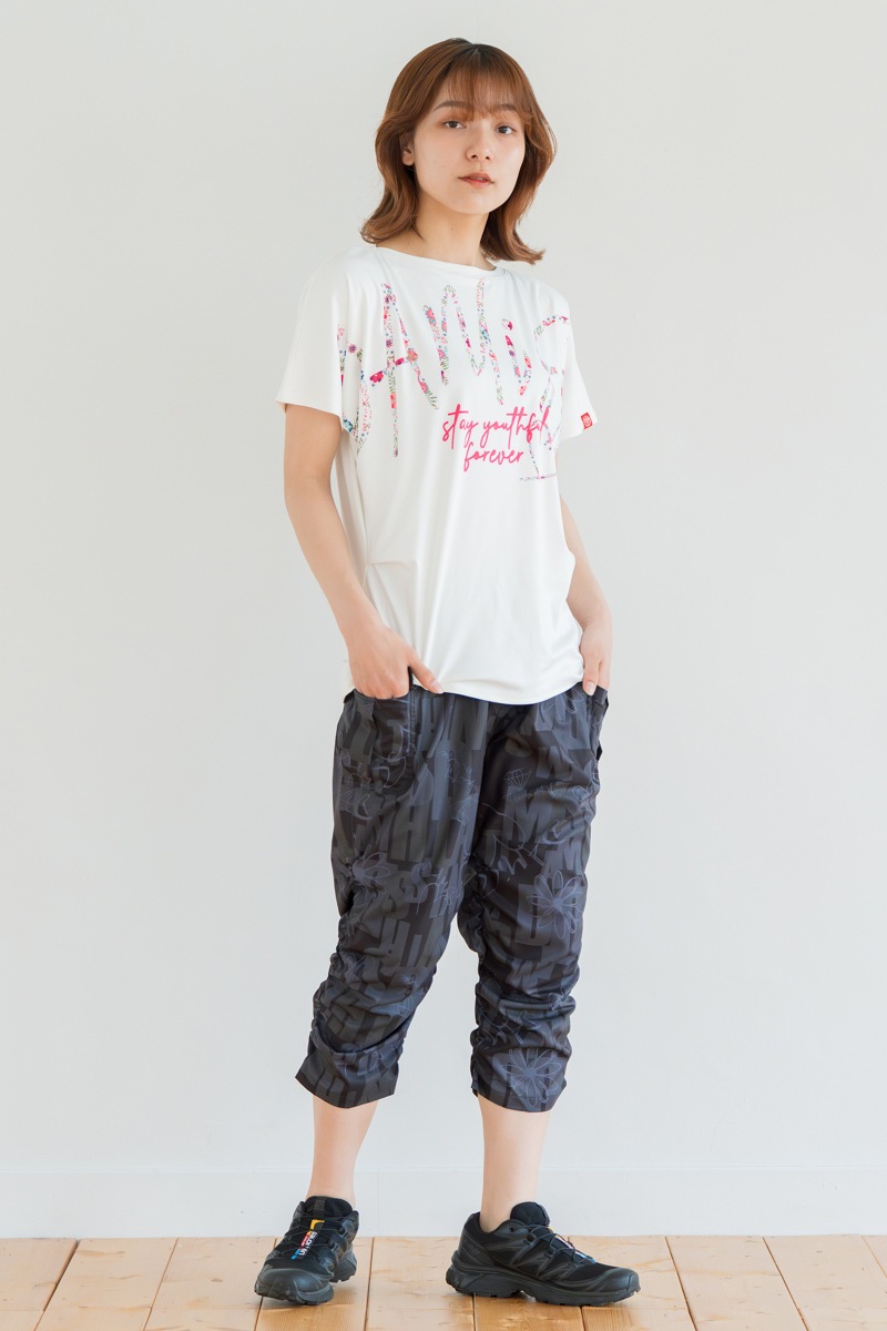 フローラルTシャツ ホワイト 1534-1435 | D SHOP 着心地のいい高品質なフィットネスウェア