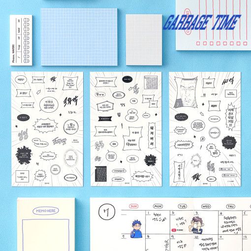 （先払いのみ）韓国キャラクターグッズ 「GARBAGE TIME ガベージ・タイム」 公式グッズ 台詞 ステッカー (3種1択 ...