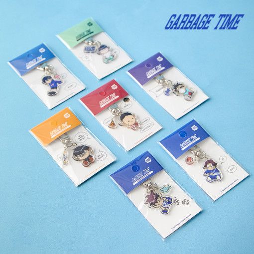（先払いのみ）韓国キャラクターグッズ 「GARBAGE TIME ガベージ・タイム」 公式グッズ アクリルキーリング (7種1択 ...