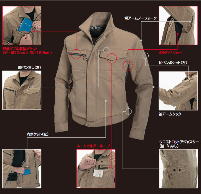 バートル 長袖ジャケット 7081 男女兼用 ストレッチ 制電 秋冬 作業服 作業着 ブルゾン ジャンパー BURTLE【4L-5L】│作業服・作業着の通販サイト│だるま商店【公式】