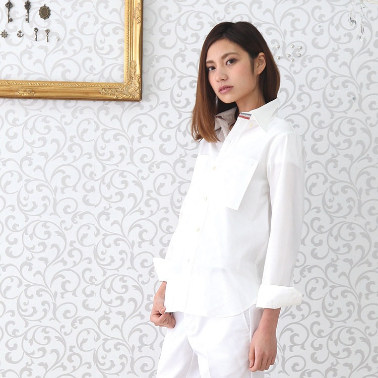 シャツ RH6697 HAKUI セブンユニフォーム 長袖 メンズ レディース レース カフェ 飲食店 厨房 制服 レストラン ユニフォーム シャツ RH6697 HAKUI セブンユニフォーム 長袖 レース カフェ 飲食店