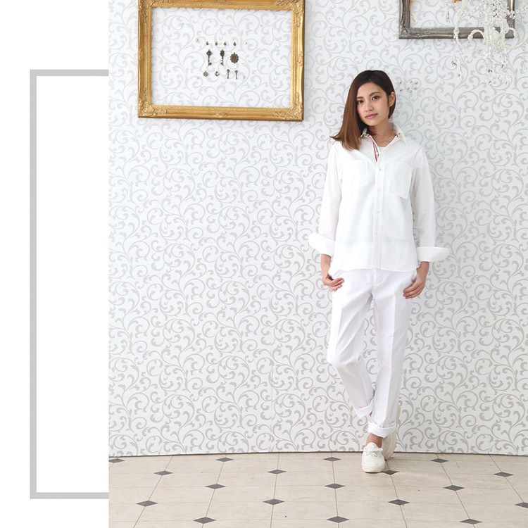 シャツ RH6697 HAKUI セブンユニフォーム 長袖 レース カフェ 飲食店