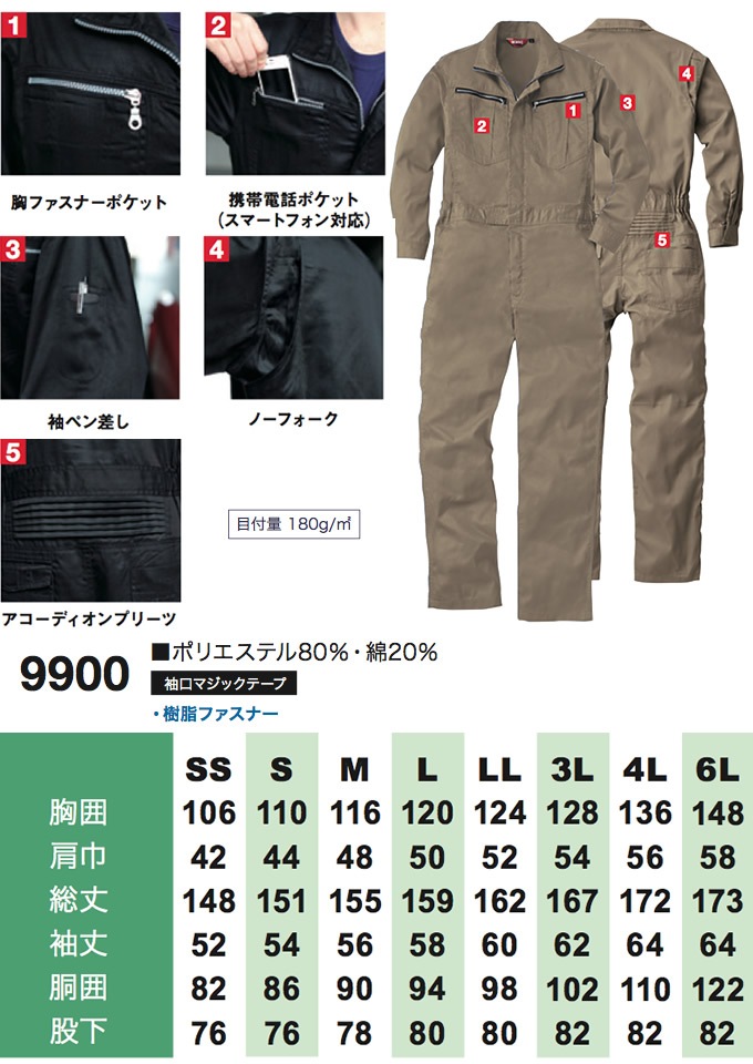 長袖つなぎ 桑和 SOWA-9900 タフ素材 農作業 農業 酪農 作業着 作業服│作業服・作業着の通販サイト│だるま商店【公式】