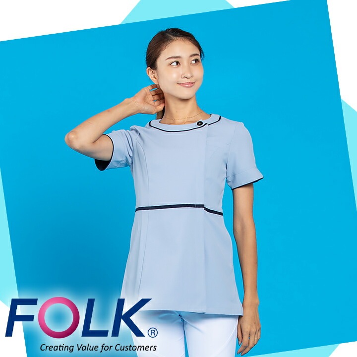 フォーク FOLK チュニック エステユニホーム 医療 受付 エステ 女性用 エステ服 フォーク 7056sc ユニフォーム エステ 医療用 看護師 クリニック フォーク 受付│作業服・作業着 ...