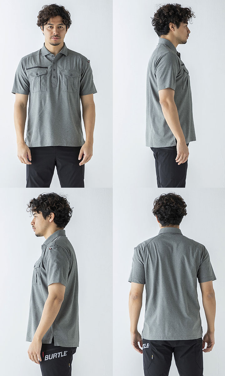 バートル シャツ 半袖シャツ ポロシャツ 吸汗 速乾 707 オールシーズン 作業服 作業着 ストレッチ 制電 吸汗速乾 消臭テープ付き ユニセックス 男女兼用 制服 BURTLE│作業服の ...