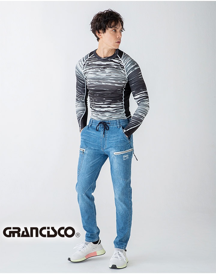 グランシスコ デニム カーゴパンツ 麻混生地 イージーパンツ GC-S132 ストレッチ ズボン 吸湿性 作業着 作業服 春夏 タカヤ商事【4L-5L】│作業服・作業着の通販サイト│だるま商店【公式】