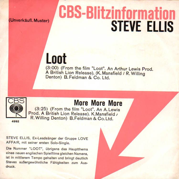 Steve Ellis [Keith Mansfield / Alan Hawkshaw] - Loot / More More More ...
