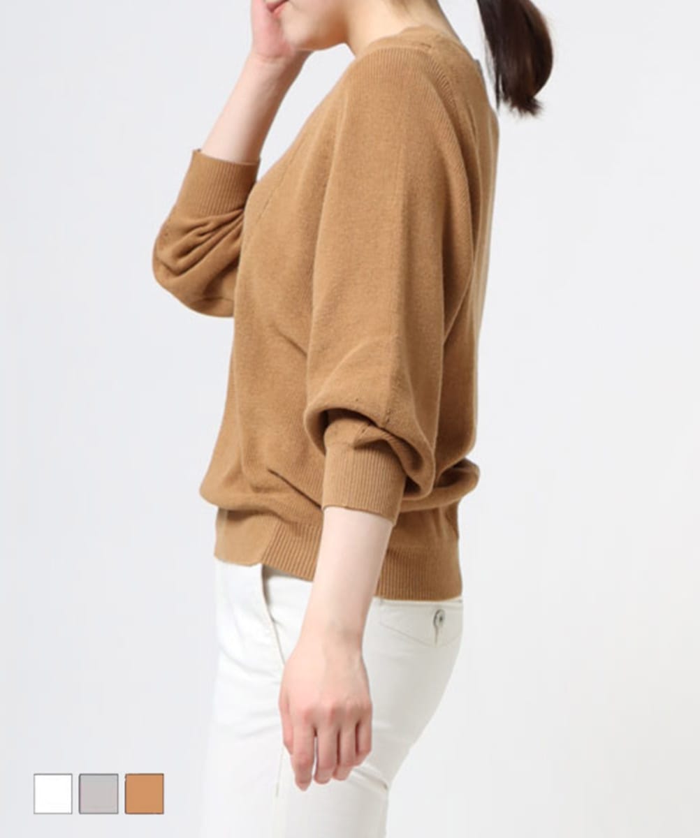 在庫限り 【SALE】タック畦編み8分袖 GMT221