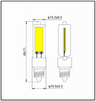 NISICOM （ニシコム） LJD-4EL JD110V50W相当形 JDハロゲン電球代替LEDランプ 口金E11 電球色 2700K