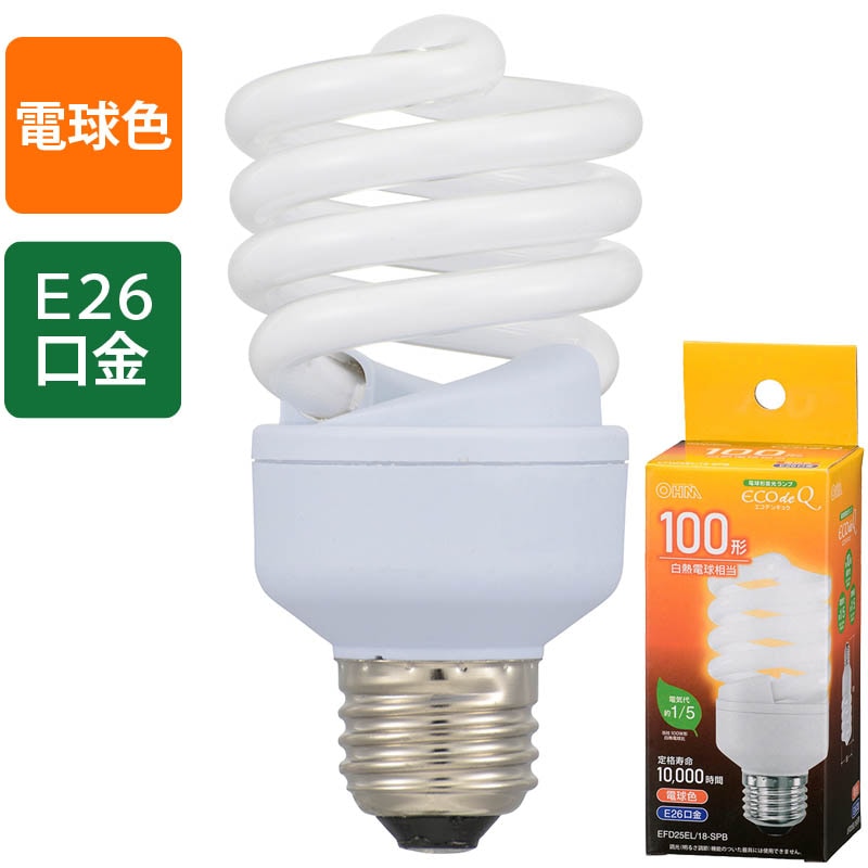 OHM （オーム電機） EFD25EL/18-SPB 電球形蛍光灯 D形 明るさ100W形 電球色 口金E26 EFD25EL/20E 代替品