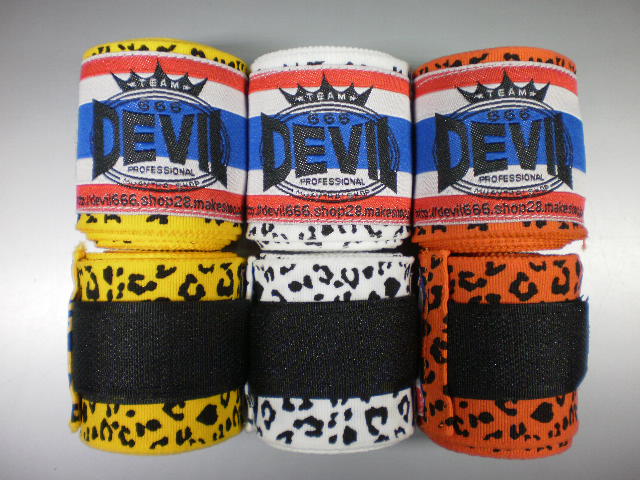 バンテージ （チームデビル） ヒョウ 伸縮 【5メートル】 | バンテージ,デビル（伸縮） | | ムエタイショップ TEAM DEVIL666
