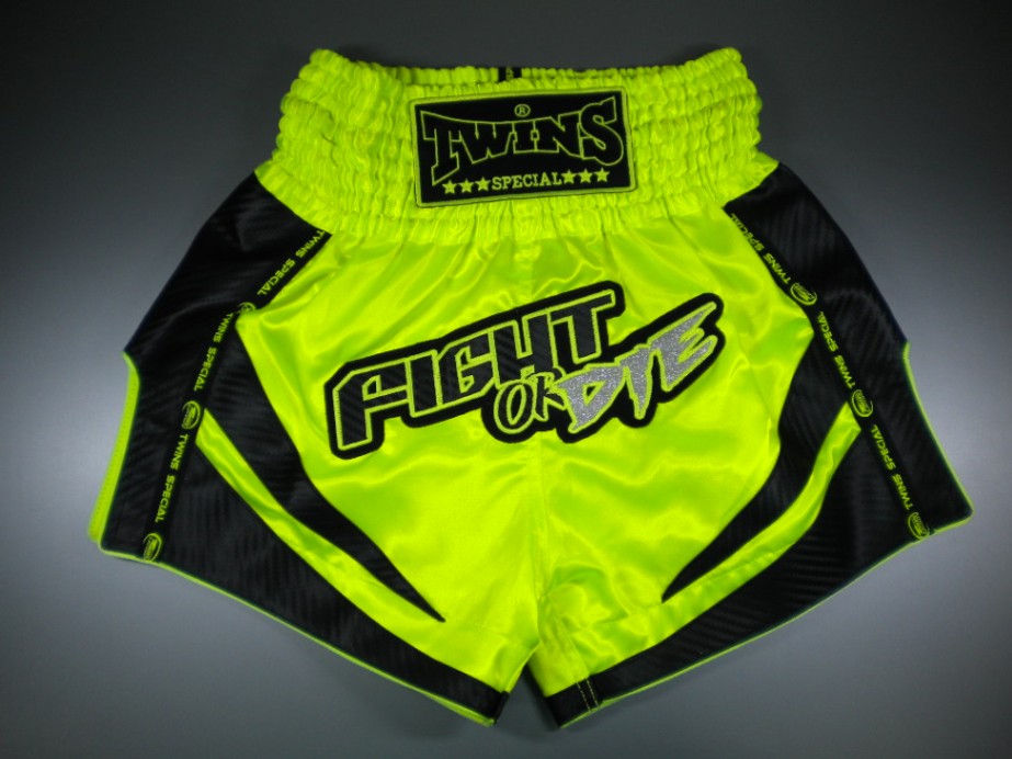 トランクス （ツインズ） FIGHT or DIE 【黄緑】 | トランクス,ツインズ | | ムエタイショップ TEAM DEVIL666