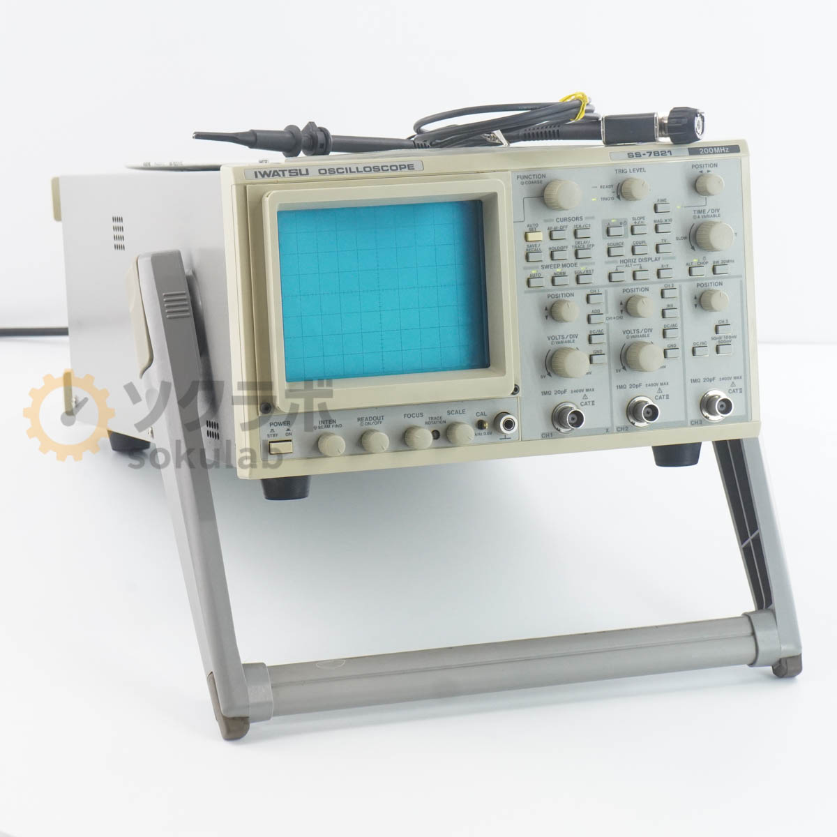 [JB]USED 保証なし IWATSU SS-7821 OSCILLOSCOPE オシロスコープ 200MHz SS-103R電源コード ...