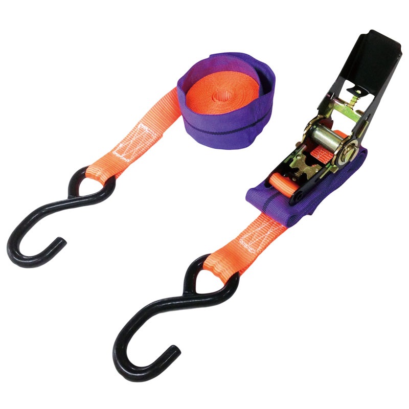 ラッシングベルト Sフック ラチェット式ベルト 幅25mm 固定側0.8m 巻側5m [38778]|激安工具・現場用品の通販【ディスコム ...