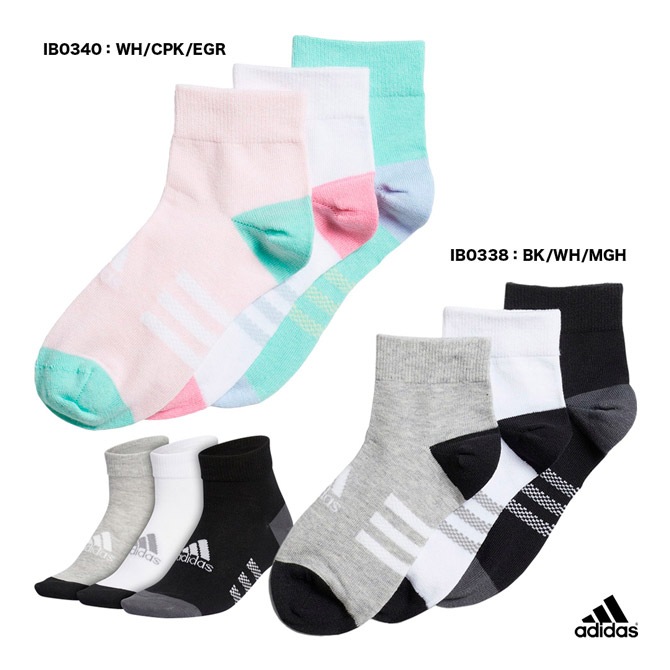 アディダス adidas ジュニア キッズ 3P アンクル ソックス BV565 | メーカー,アディダス,アクセサリー | テニスジャパン本店