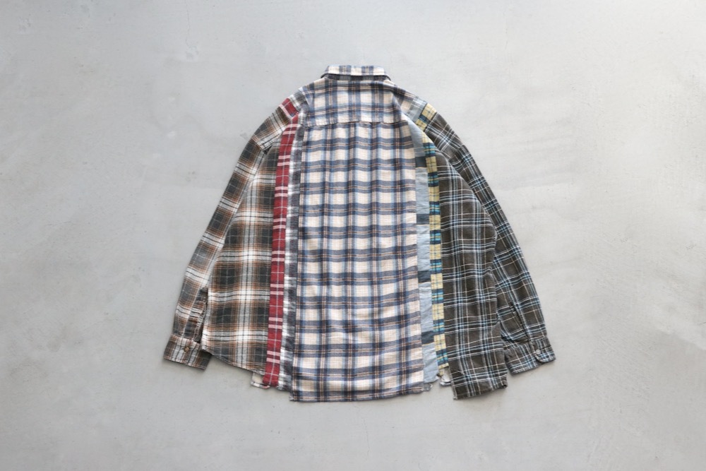 Rebuild by Needles (リビルドバイニードルズ) "Flannel Shirt - 7 Cuts Wide Shirt ...