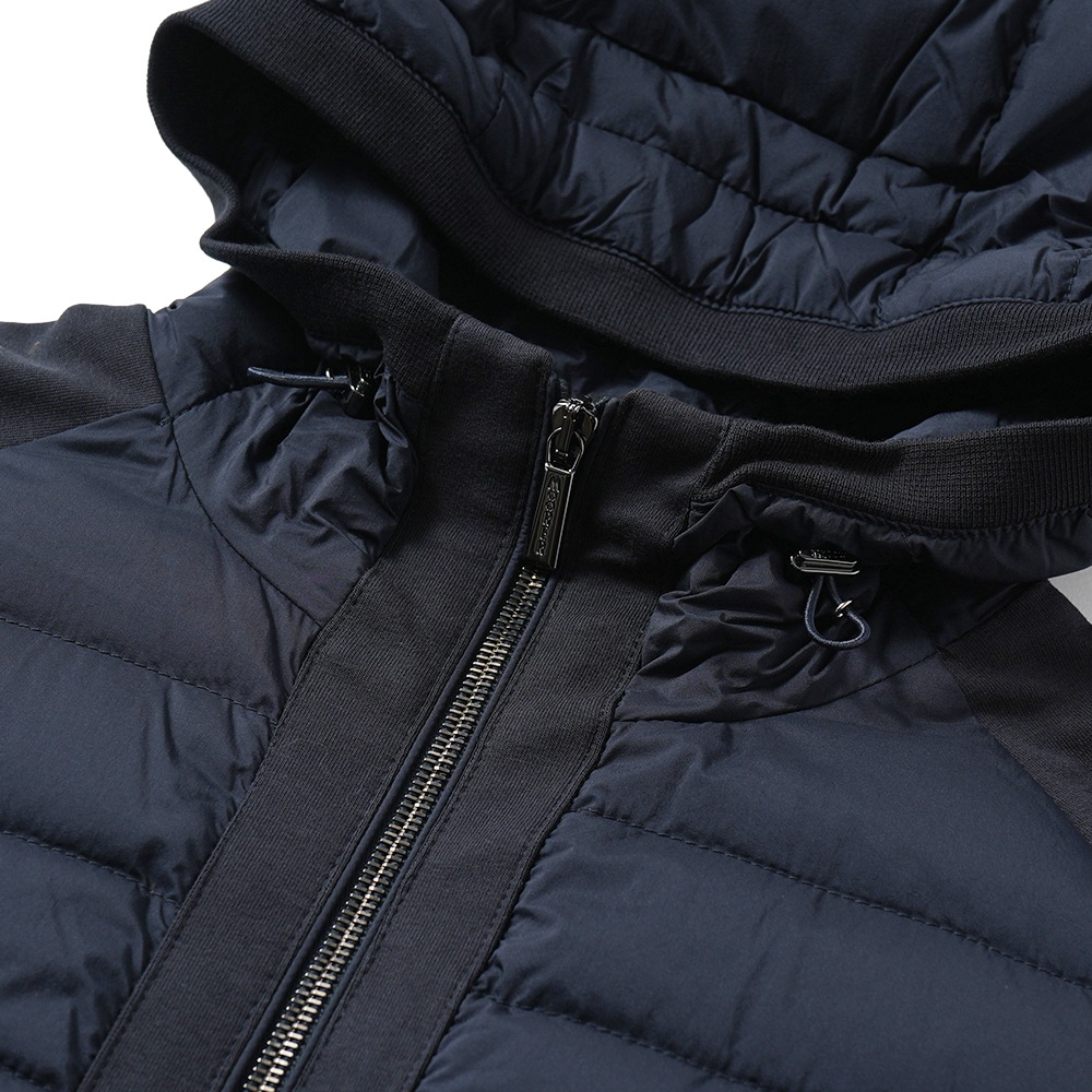 MOORER ムーレー VERUCCI-S3F ヴェルッチ ストレッチナイロン×スウェット コンビネーション フーデッドダウンブルゾン ...