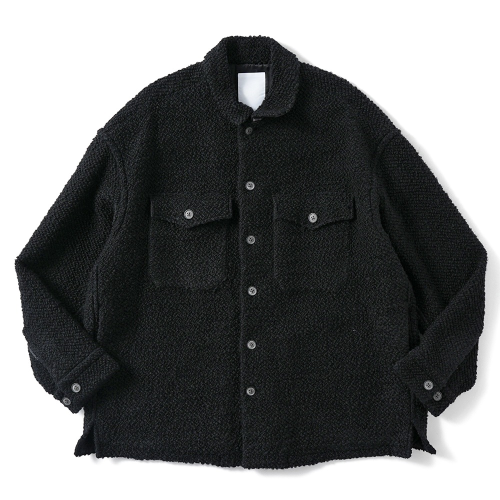 onegravity ワングラビティ ロービングツイード オーバーレイヤーシャツ 52-234-10-100011 BLACK 【国内正規品】 返品交換可 / DUE-online