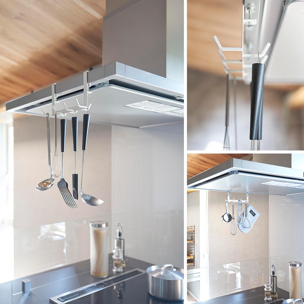 レンジフード横フックタワー 7連 山崎実業 tower ホワイト ブラック 1787 1788 調理器具 キッチンツール 吊り下げ 収納 引っ掛け yamazaki タワーシリーズ レンジ ...