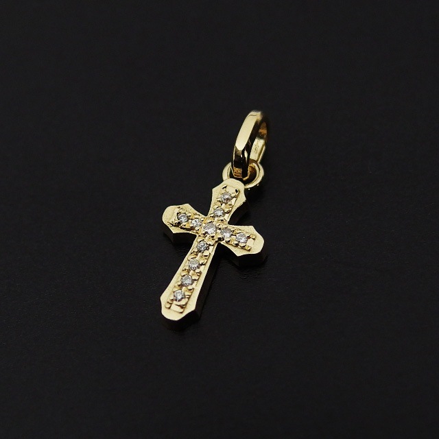 シンパシーオブソウル Smooth Cross Pendant - K18 Yellow Gold w/Diamond｜アーストライブ