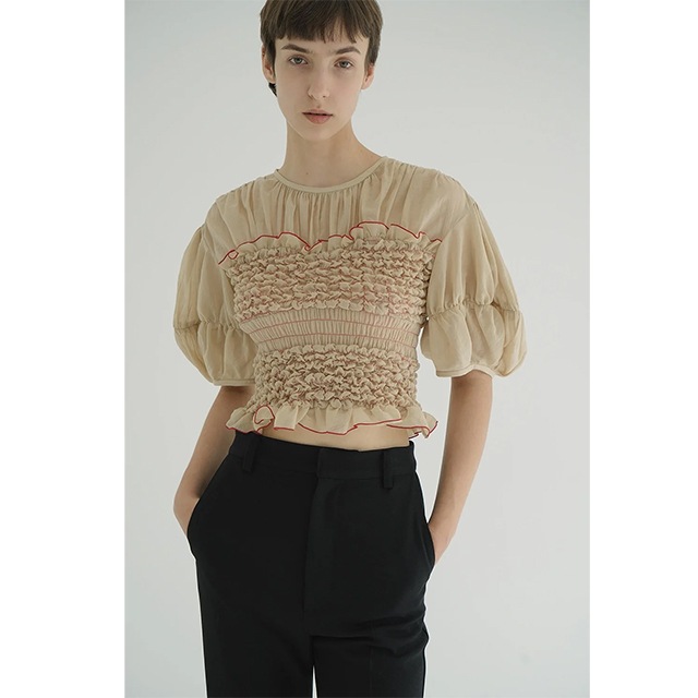 CLANE / クラネ COLOR STITCHED SHIRRING TOPS｜アーストライブ