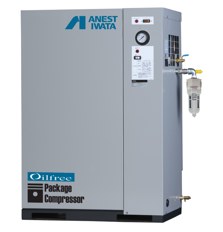 CFP15CF-8.5D アネスト岩田 オイルフリーレシプロパッケージコンプレッサー | 出力:1.5kW 吐出し空気量:160L/min 制御圧力:0.7～0.85MPa 騒音値:58dB ...