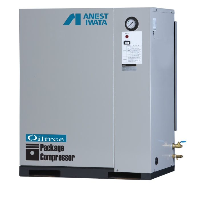 CFP15CF-8.5 アネスト岩田 オイルフリーレシプロパッケージコンプレッサー | 出力:1.5kW 吐出し空気量:160L/min 制御圧力:0.7～0.85MPa 騒音値:58dB(A ...