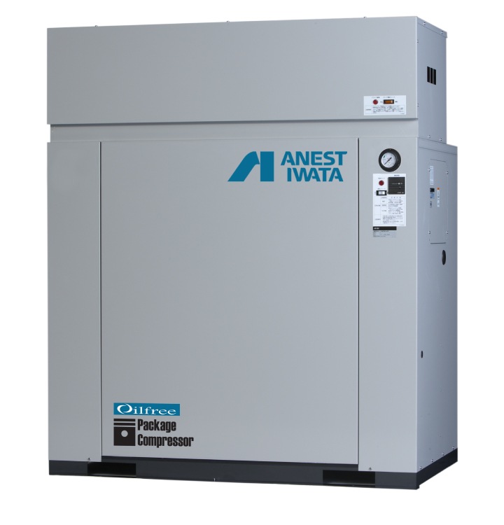 CFP110CF-14D アネスト岩田 オイルフリーレシプロパッケージコンプレッサー | 出力:11kW 吐出し空気量:1055L/min 制御圧力:1.15～1.4MPa 騒音値:63dB ...