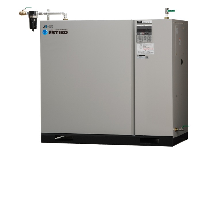 CFBS55BF-14 アネスト岩田 ブースタコンプレッサー | 出力5.5 kW 吐出し空気量:1750L/min 制御圧力:1.2～1.4MPa 騒音値:56 dB(A) 空気タンク容量 ...