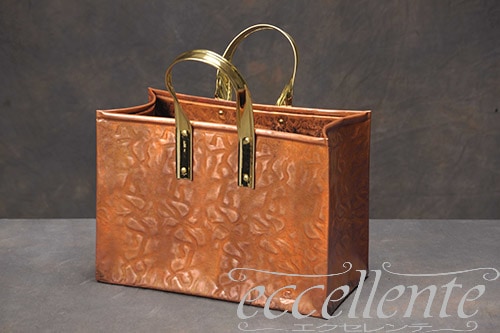 CR-86604CC イタリア製 マガジンラック バッグ Copper Gold Magazine rack bag shaped ...