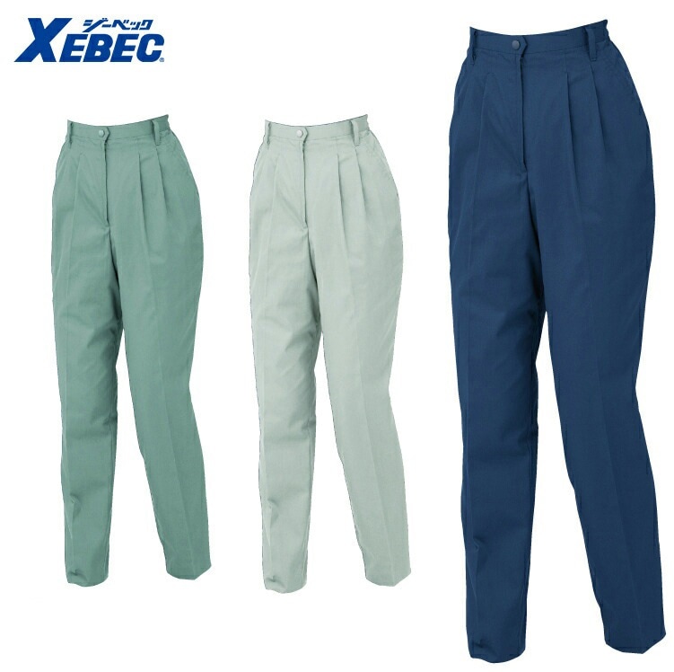 XEBEC ジーベック9204 レディーススラックス 7 9 11 13 15 17 オールシーズン対応ワークウェア 作業着 作業服 セール中！！ ポリ綿 制電素材 レディース JIS制電 ...