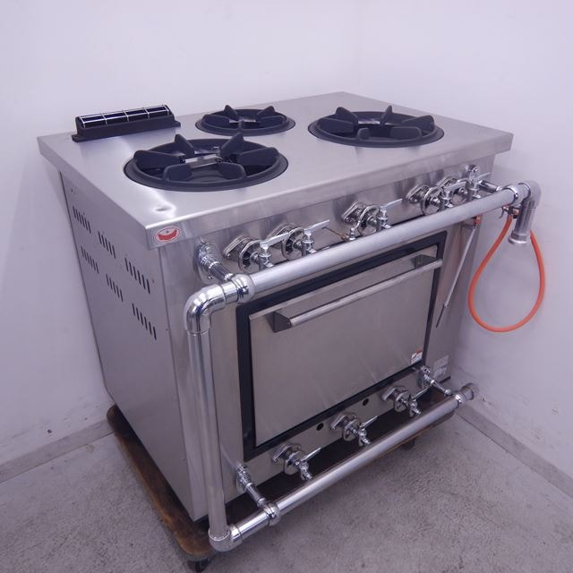 マルゼン ガスレンジ 中古 MGRD-096D 3口 オーブン付き W900xD600(+130)xH820(+45) LPガス 2016年製 | 熱調理機器,ガスレンジ | 新品・中古厨房 ...