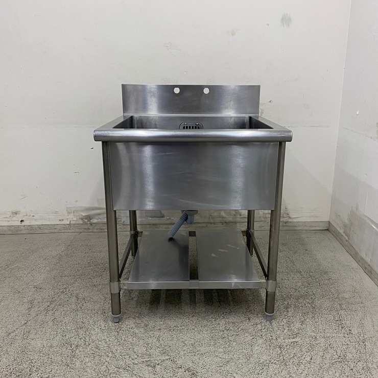【中古】 A09224 1槽シンク ステンレス 流し台 W700 x D750 x H800(+150) mm 【業務用】【厨房用】【家財お ...